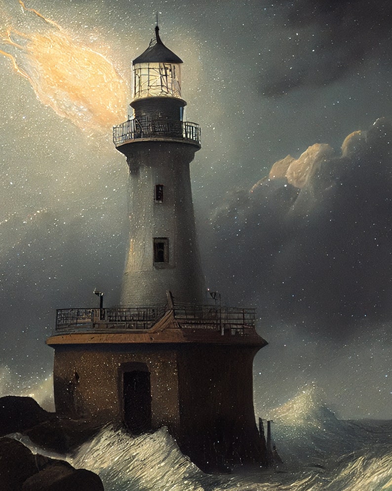 Lighthouse High Resolution Printable AI Art - Downloadable Printable ...