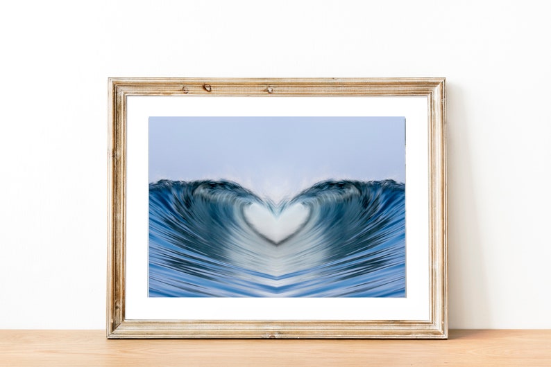 Ocean Waves Heart Print - Fine Art Digital Download - Home Decor ...