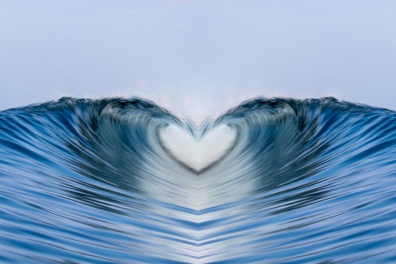 Ocean Waves Heart Print - Fine Art Digital Download - Home Decor ...