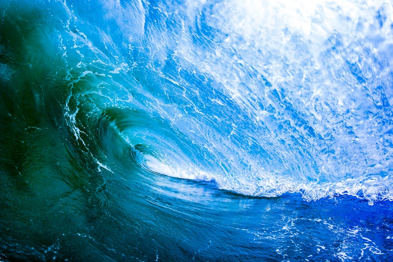 Perfect Blue Wave Digital Download - Beautiful Printable Wall Art ...