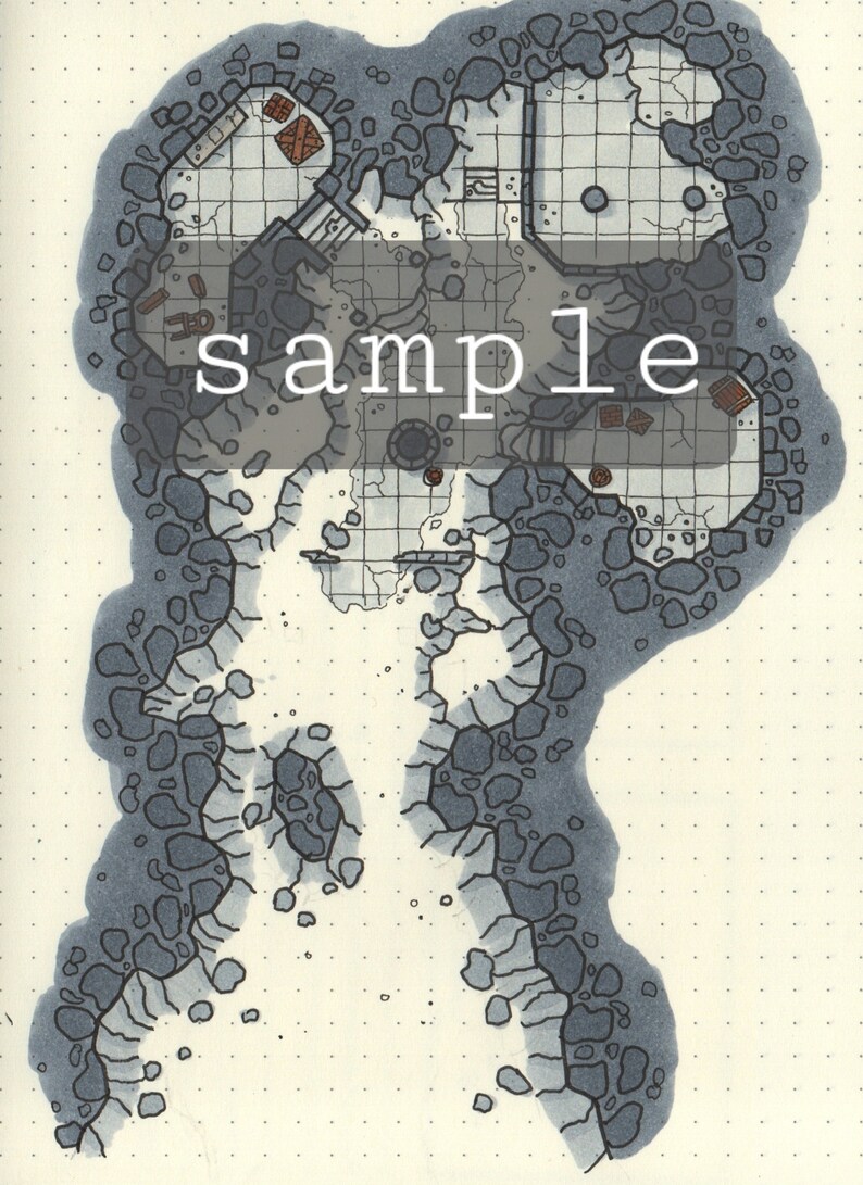4 Full Colour Hand-drawn Dungeons Map Pack - Etsy