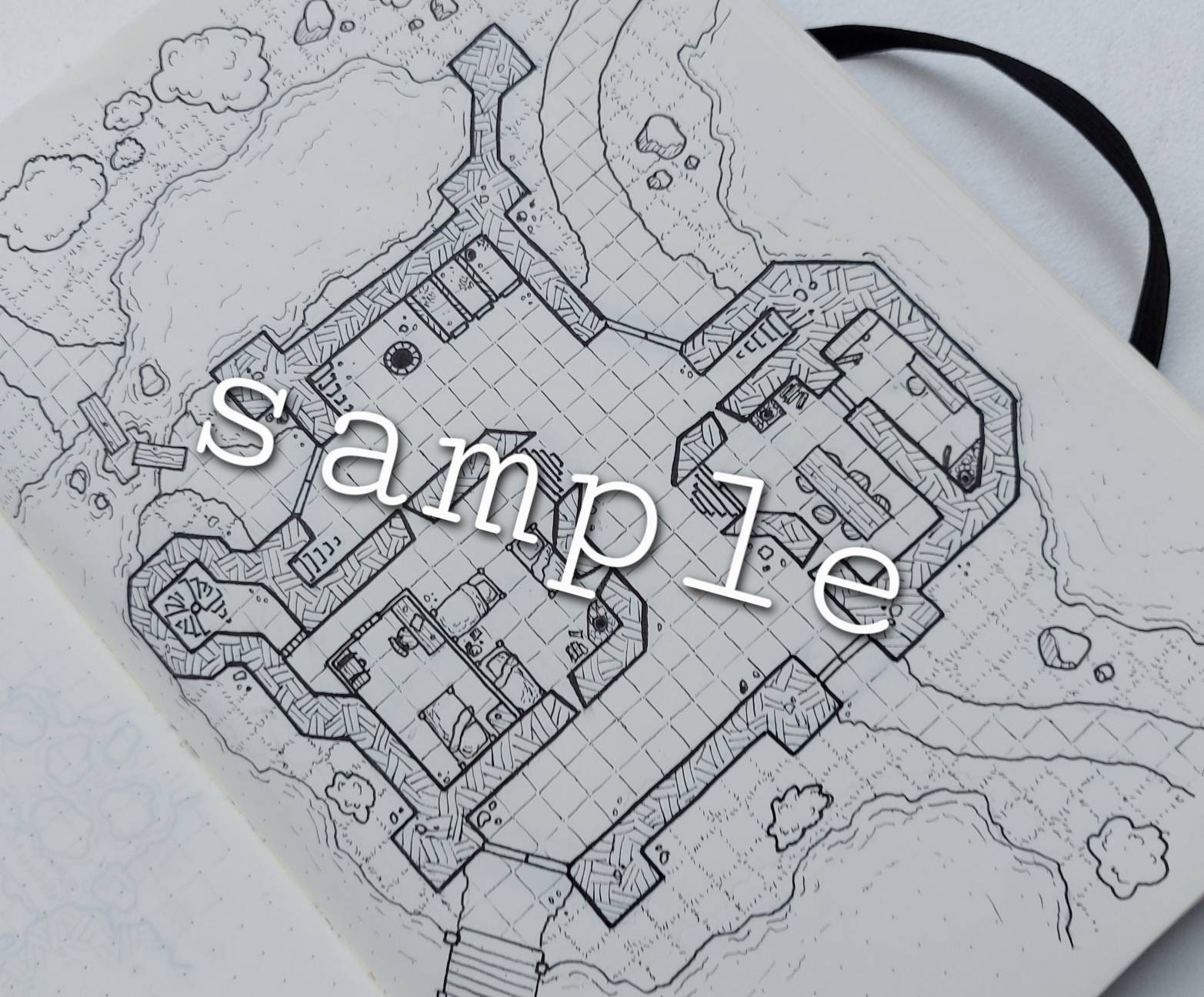 Hand Drawn Dungeon Map