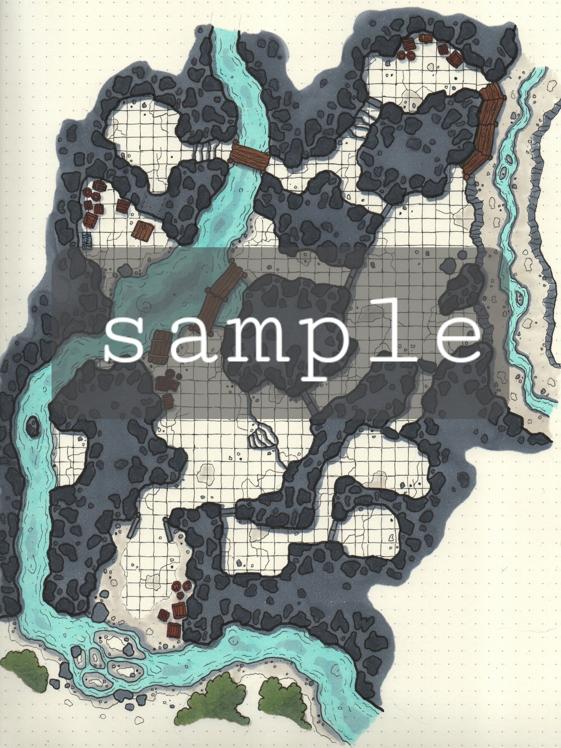 4 Full Colour Hand-drawn Dungeons Map Pack - Etsy