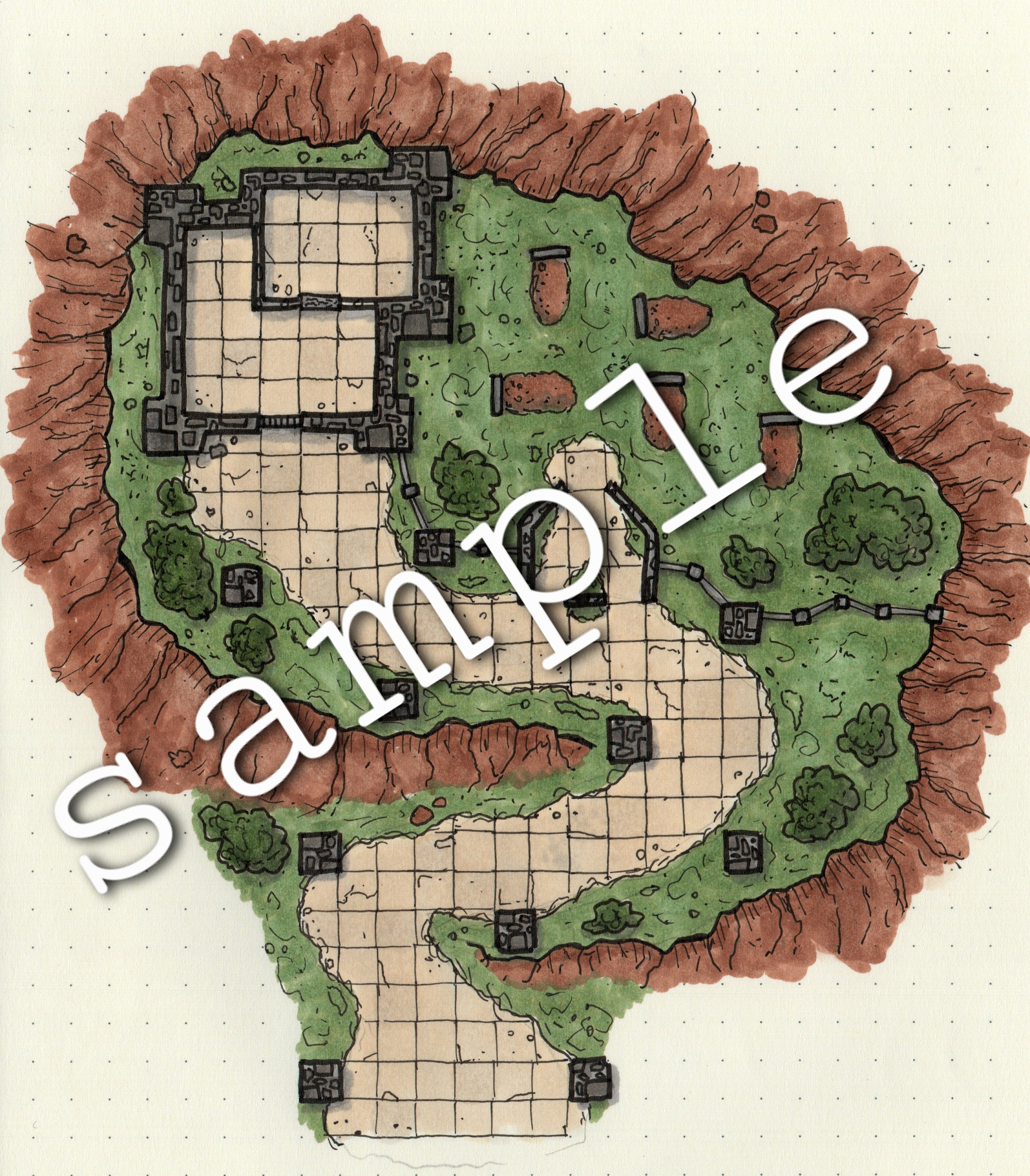 Battle Map Pack 1.0: Includes 5 Hand-drawn Maps - Etsy