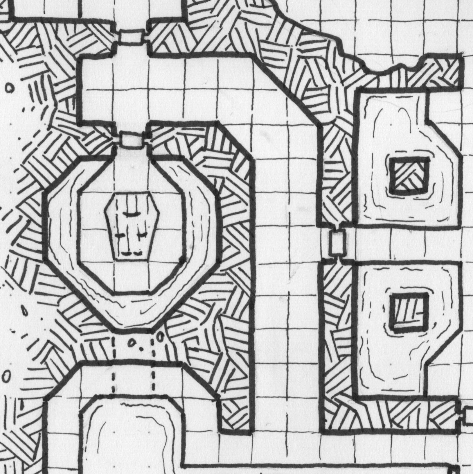 Hand-drawn Dungeon: Temple With Underground Lake - Etsy