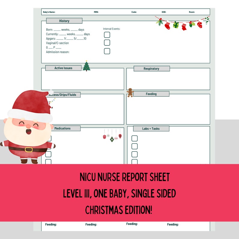 NICU Nurse Report BUNDLE (try 4 Different Templates!) - Etsy