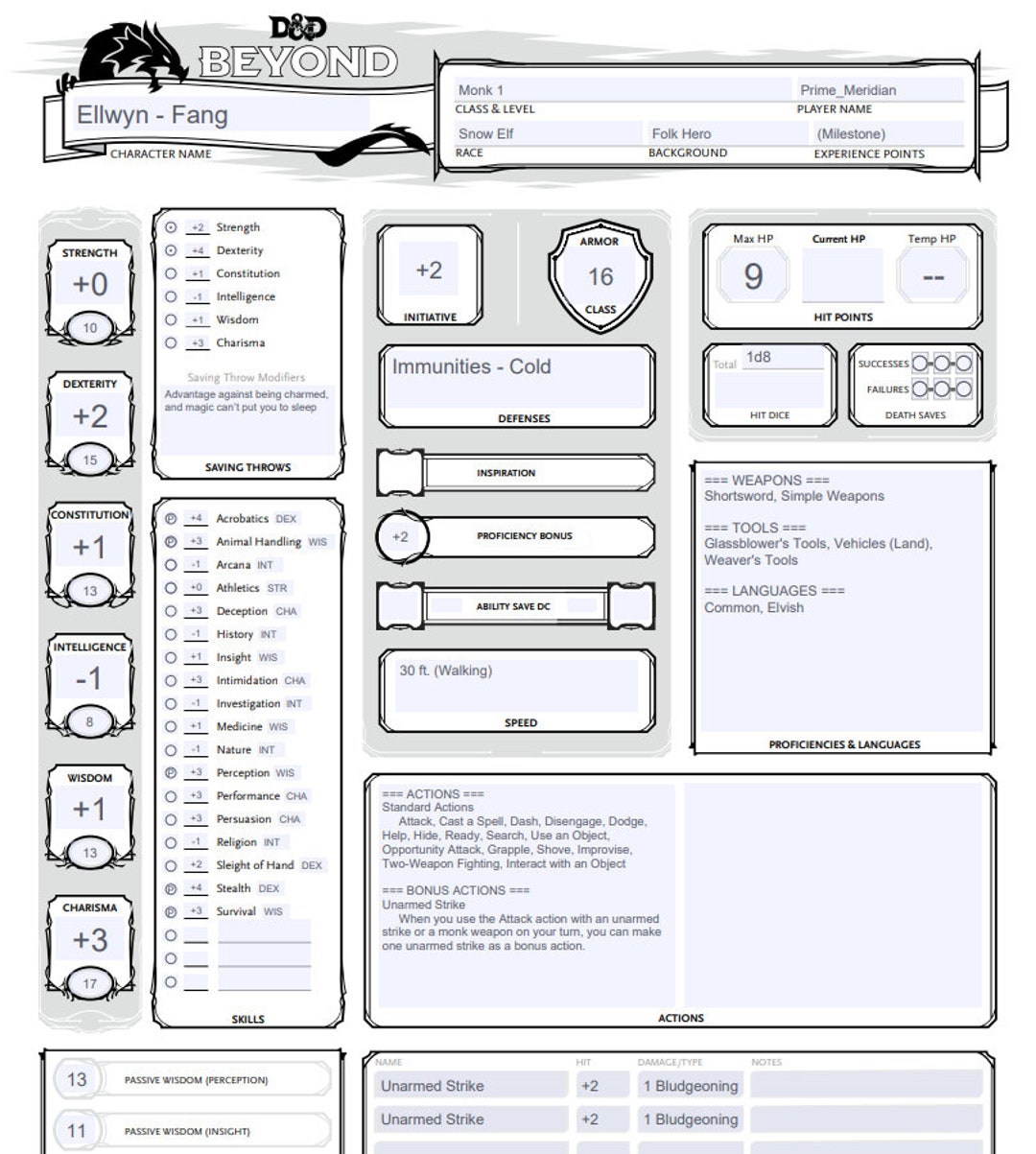 5 D&D 5e Pregen. Lv. 1 Characters - Etsy