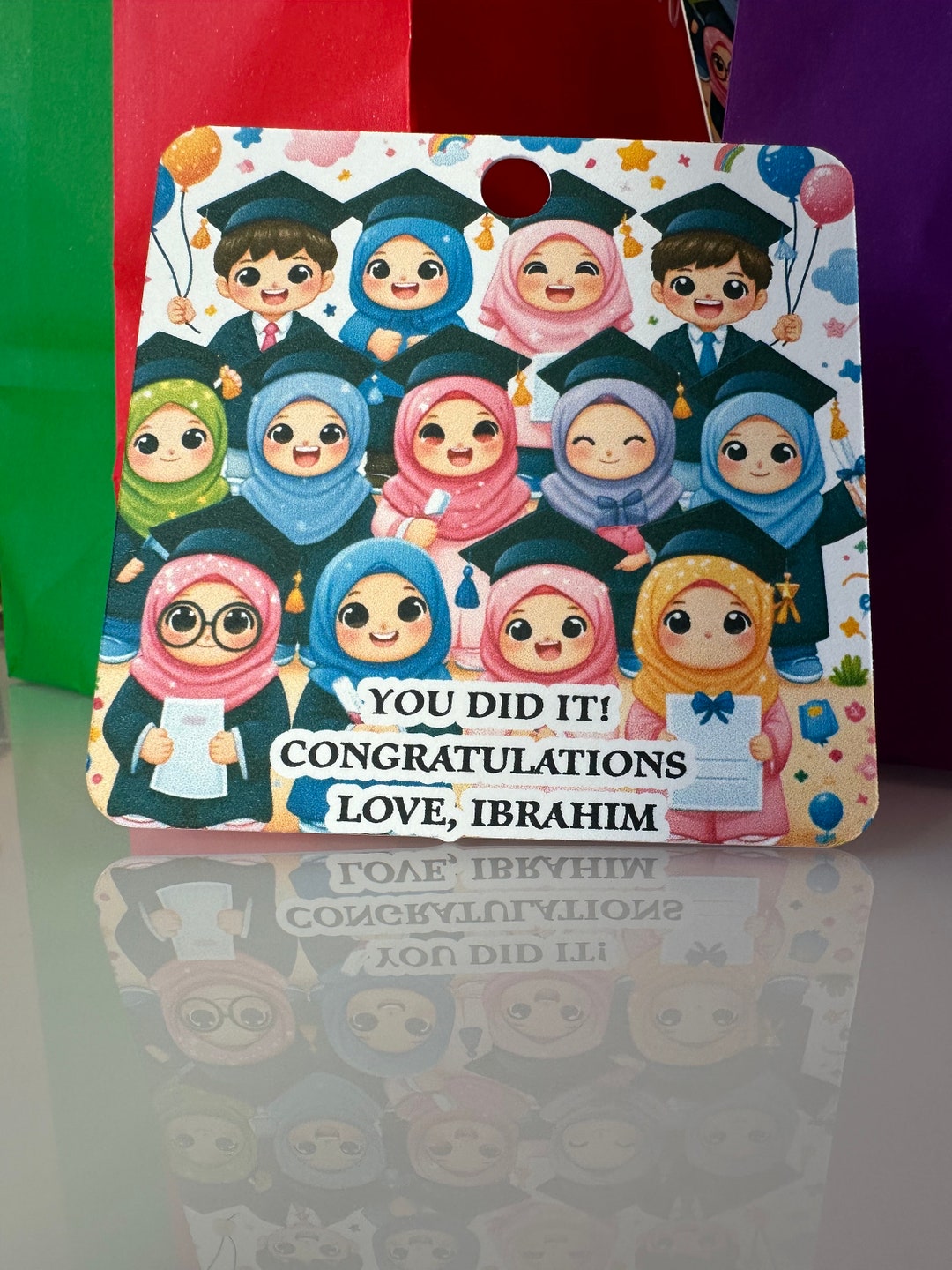 Islamic Personalized Kids Graduation Party Favor Tags - Muslim Custom ...