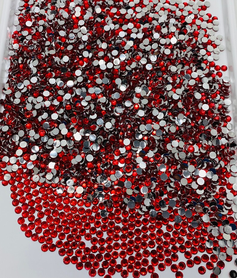 Siam Non Hotfix/flat Back/foil Backing/resin Rhinestone for - Etsy