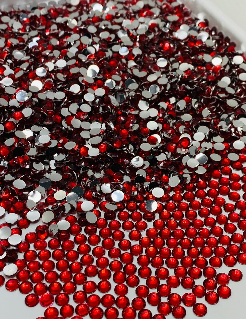 Siam Non Hotfix/flat Back/foil Backing/resin Rhinestone for - Etsy