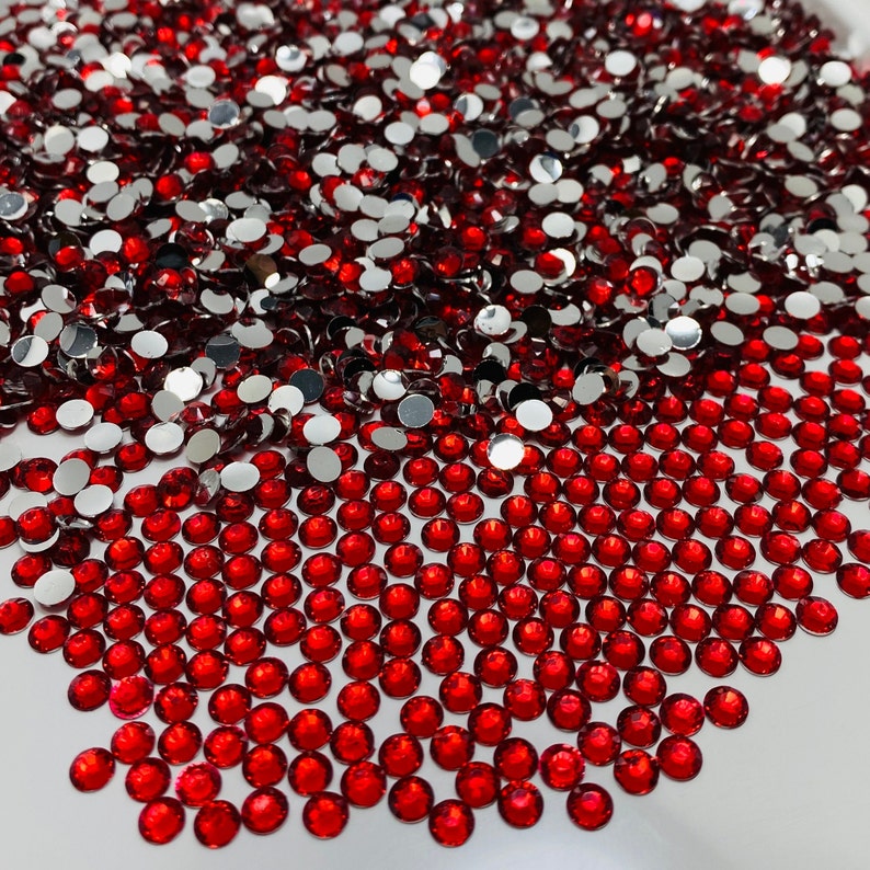 Siam Non Hotfix/flat Back/foil Backing/resin Rhinestone for - Etsy