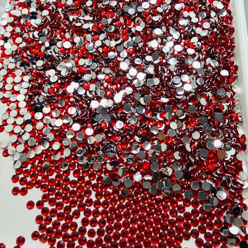 Siam Non Hotfix/flat Back/foil Backing/resin Rhinestone for - Etsy