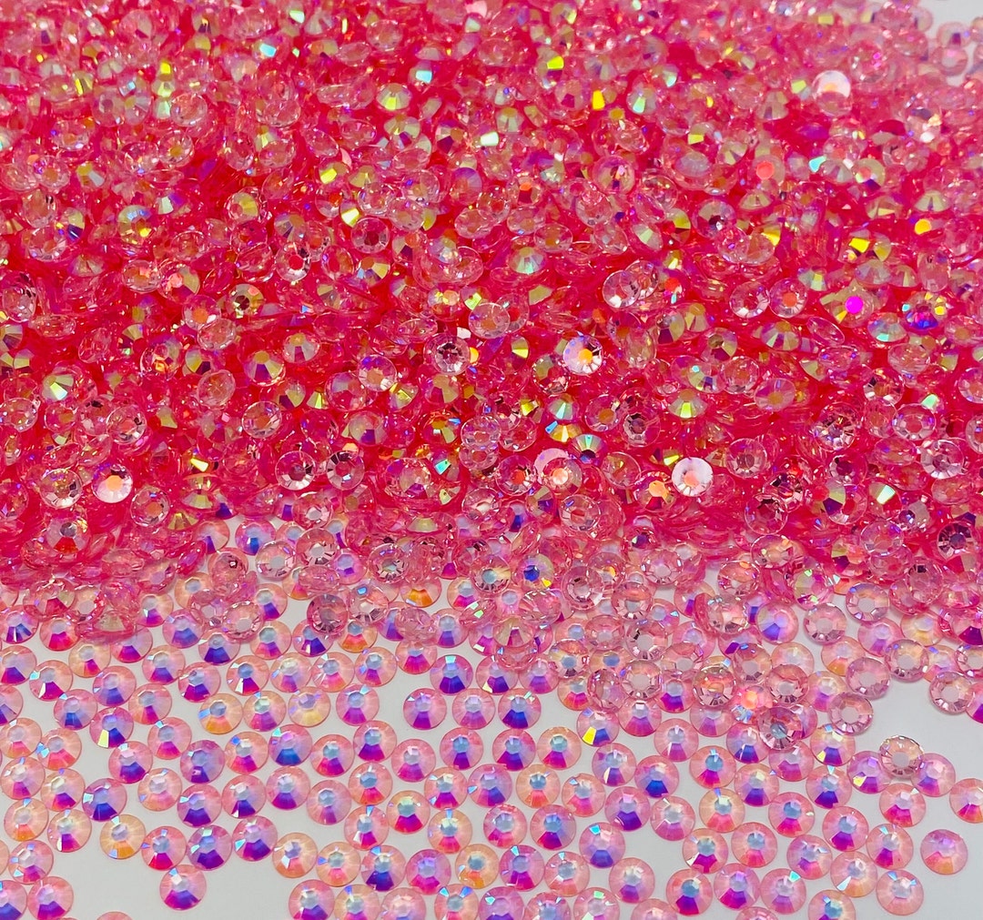 Pink AB "pink Dress" Non Hotfix/flat Back/resin Rhinestone 2mm 3mm 4mm ...