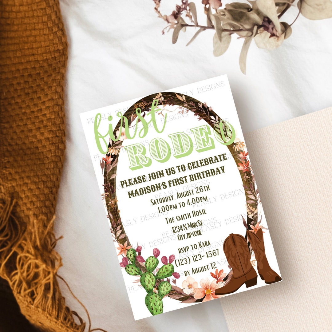PRIMERA invitación de cumpleaños de rodeo / Hecho por encargo - Etsy España
