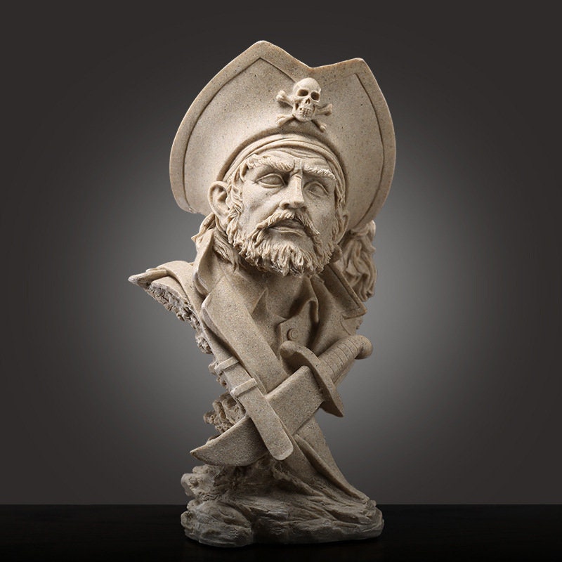 Modern Sandstone Pirate Captain Bust Resin Sculpture Sculpture - Etsy Modern Sandstone Pirate Captain Bust Resin Sculpture Sculpture - Etsy