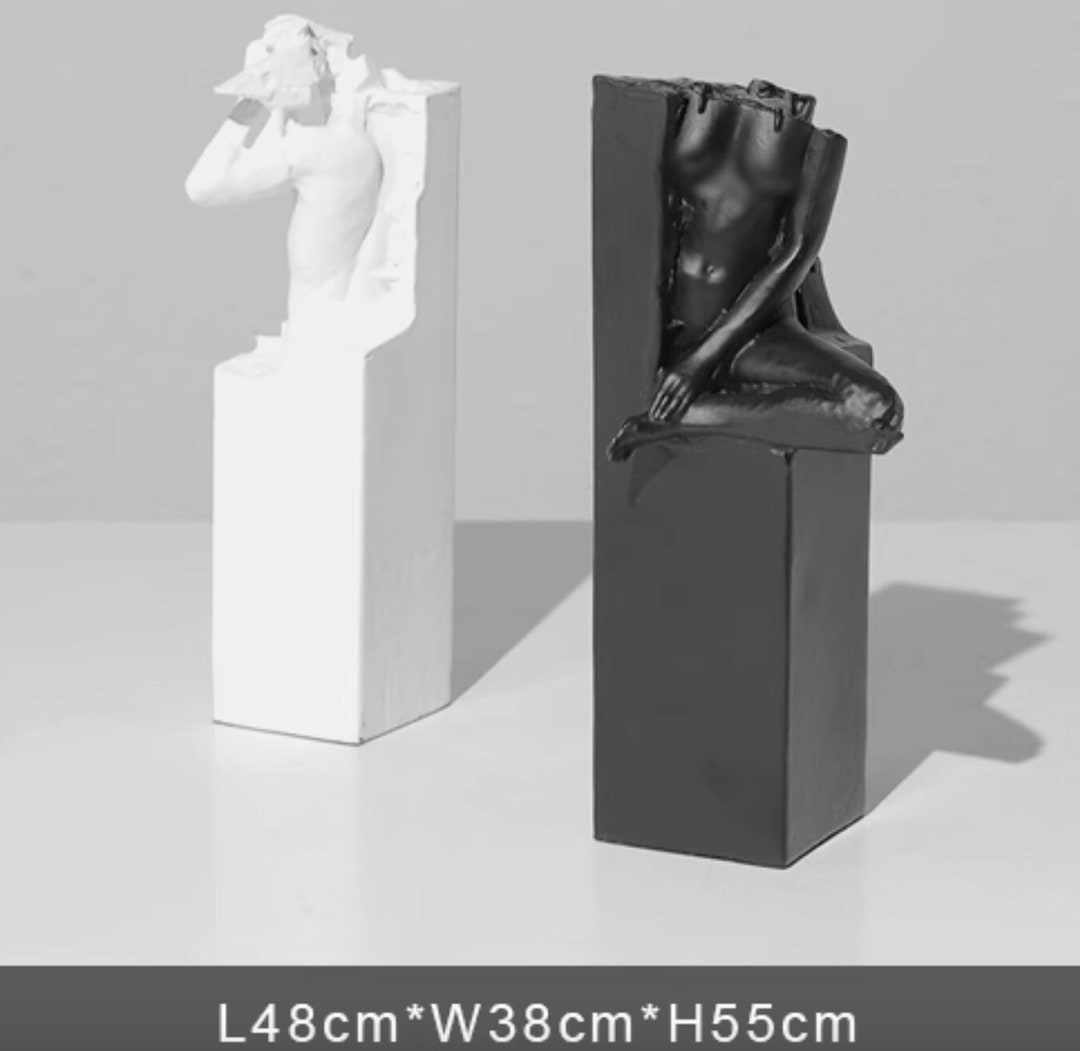 Abstract Body Resin Bookend Ornament Sculpture Tabletop Home Decoration ...