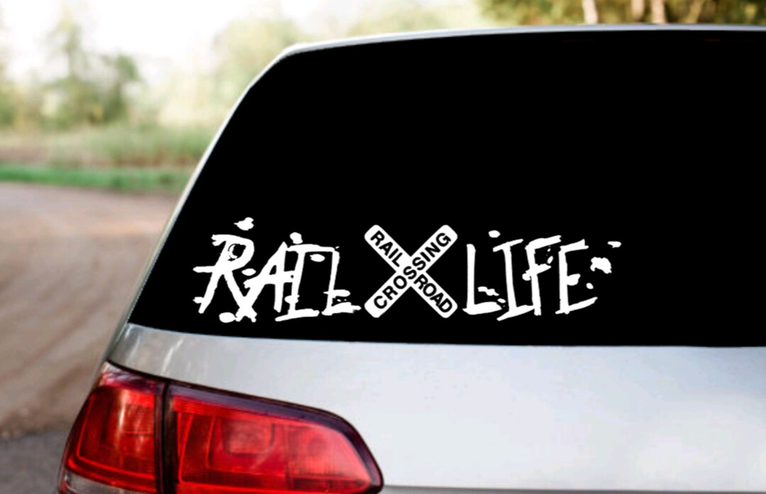 Rail Life Crossbuck Car Decal - Etsy