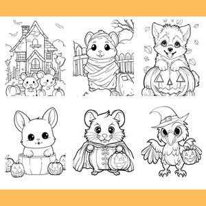 Pet Halloween Coloring Pages, Printable Coloring Page, Digital Download ...