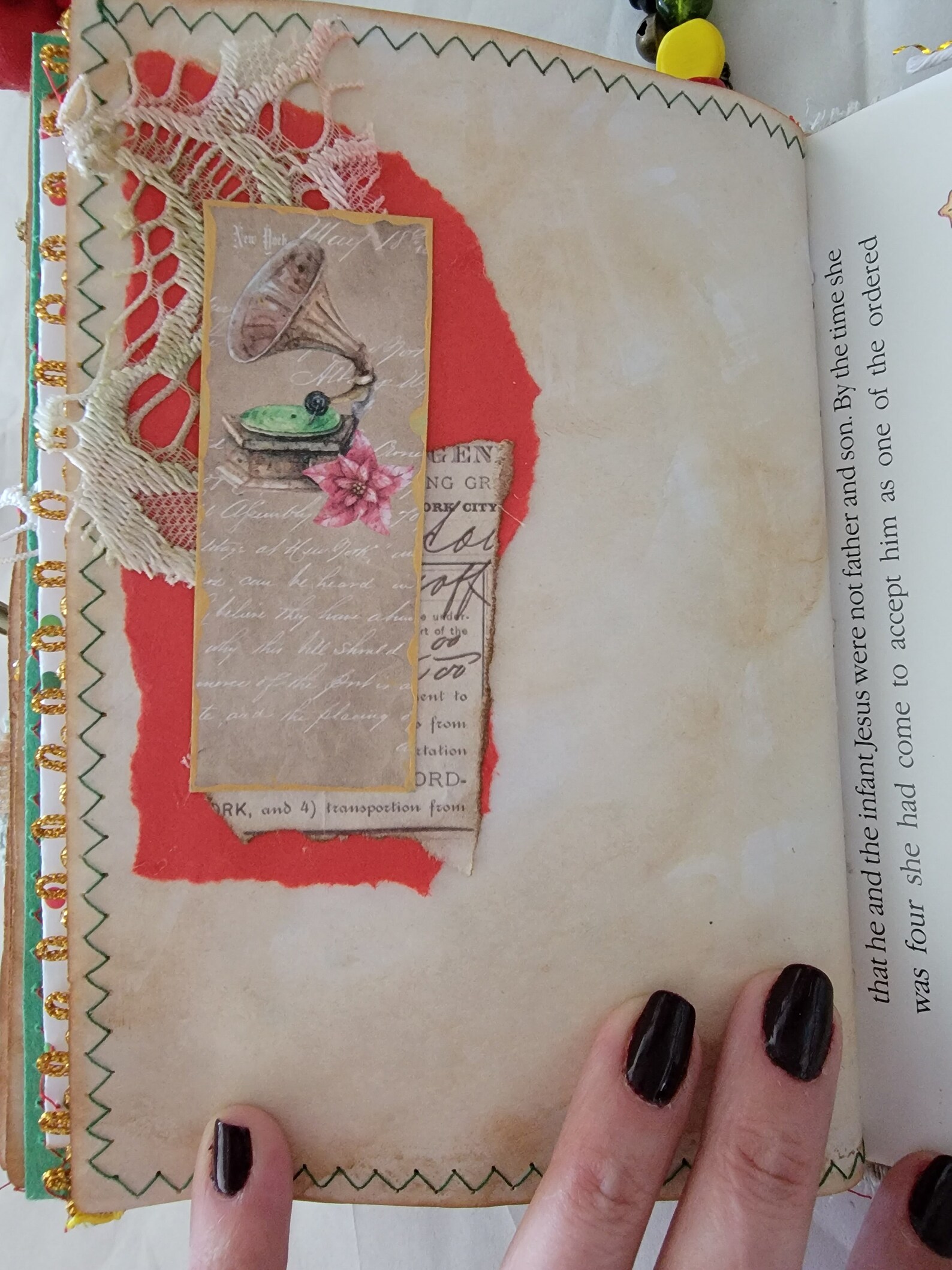 Handmade Junk Journal Christmas, Vintage Journal, Green Junk Journal ...