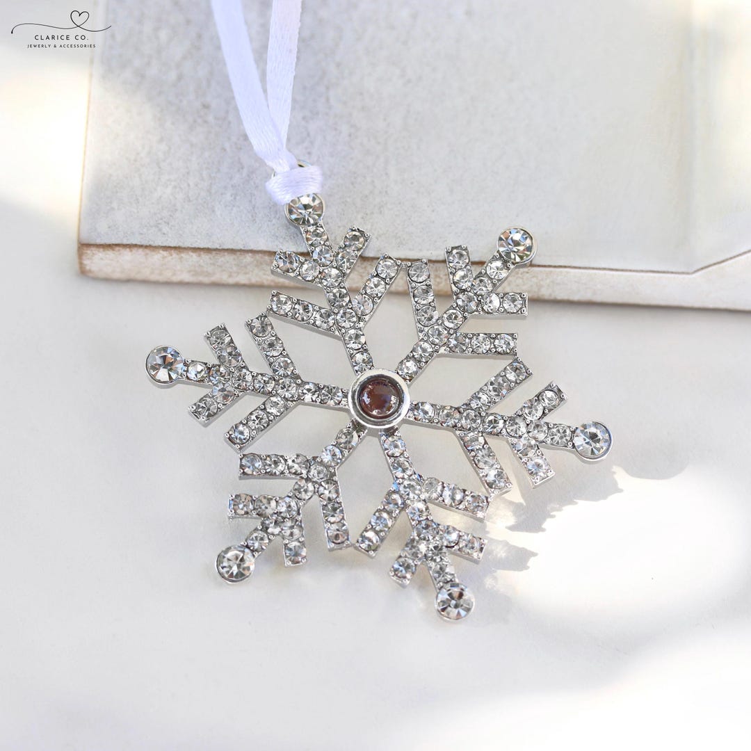 Personalized Snowflake Photo Ornament Secret Image Projection Orb ...