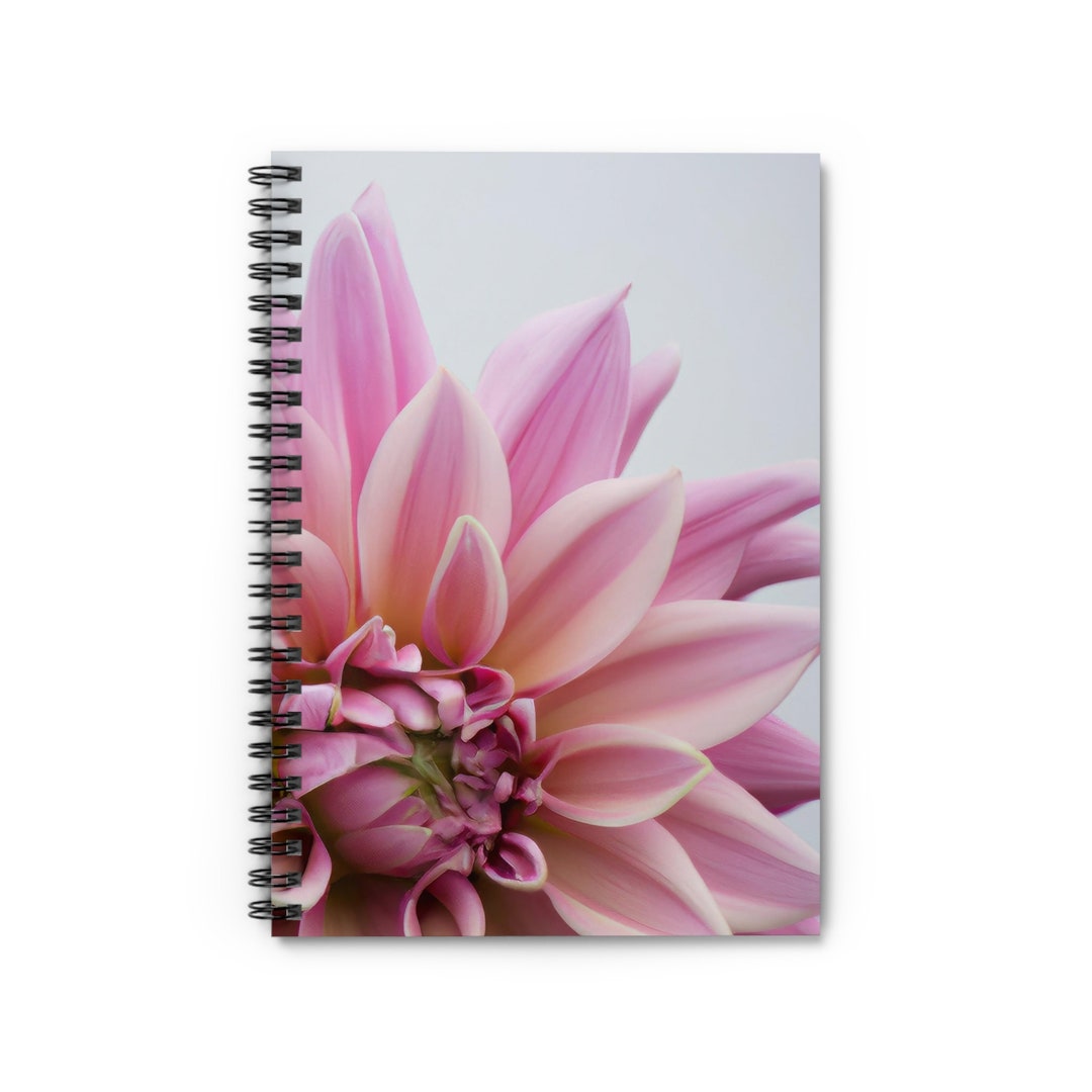 Soft Pink Dahlia Spiral Notebook Ruled Line - Etsy