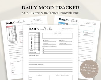 Mood Tracker Printable A Year in Pixels Monthly Circular - Etsy UK
