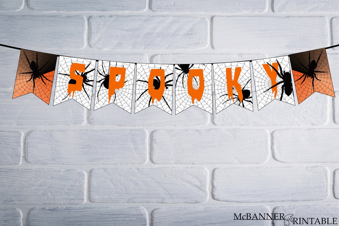 SPOOKY Banner Printable Halloween Banner SPOOKY Vibe Digital Banner ...
