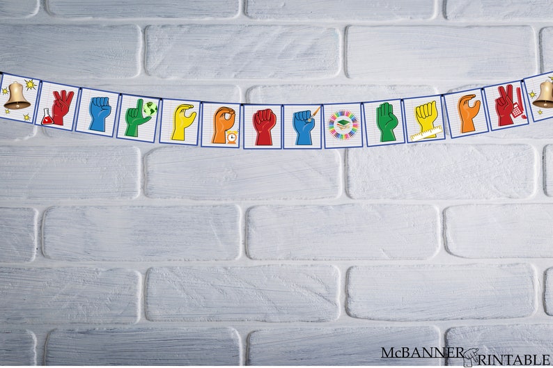 Back to School Sign Language Printable Teacher Welcome Sign Classroom ...