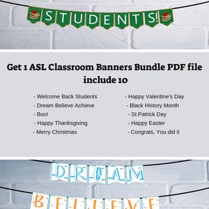 ASL Classroom Banners Bundle | Deaf Classroom Decor Printable ...