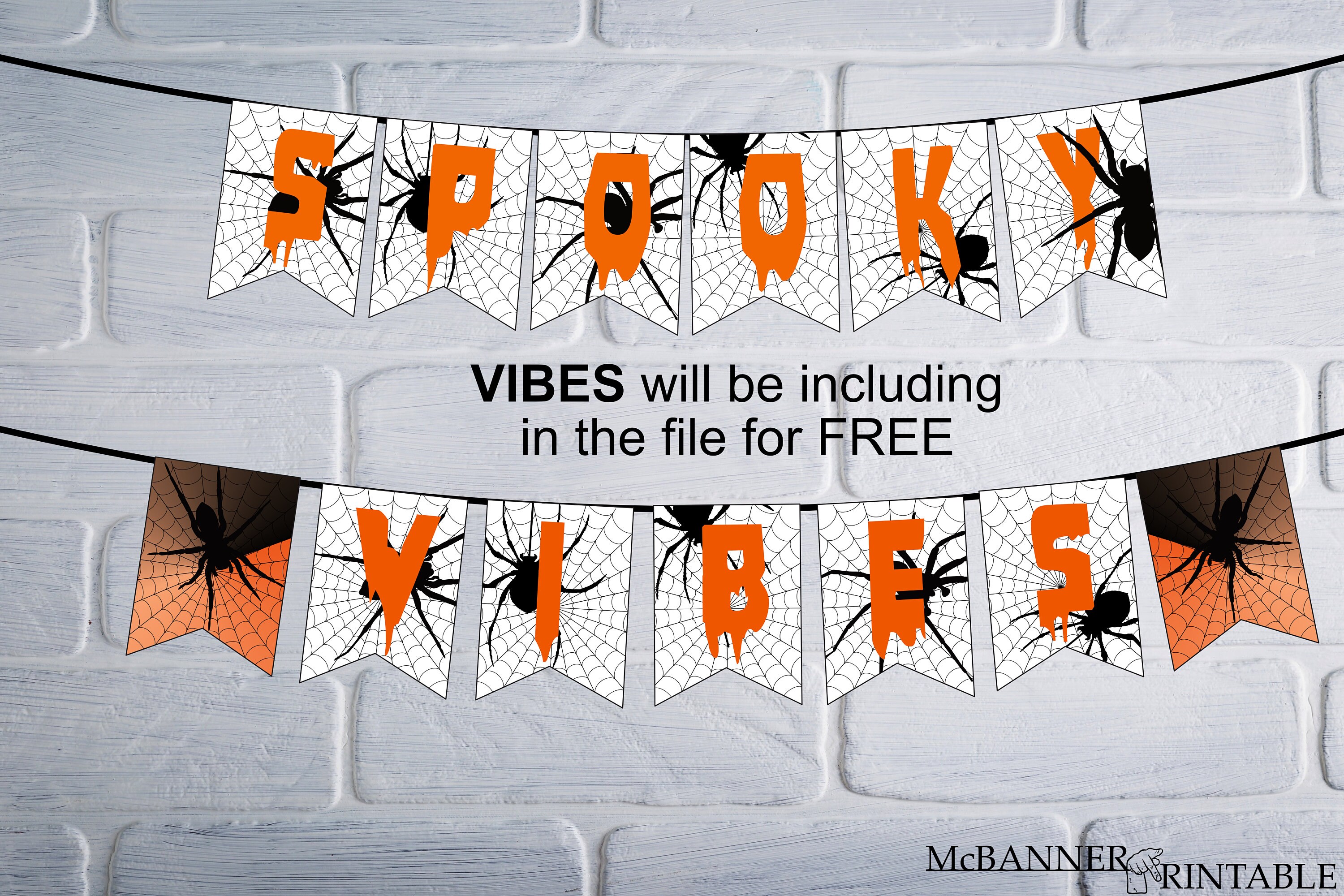 SPOOKY Banner Printable Halloween Banner SPOOKY Vibe Digital Banner ...