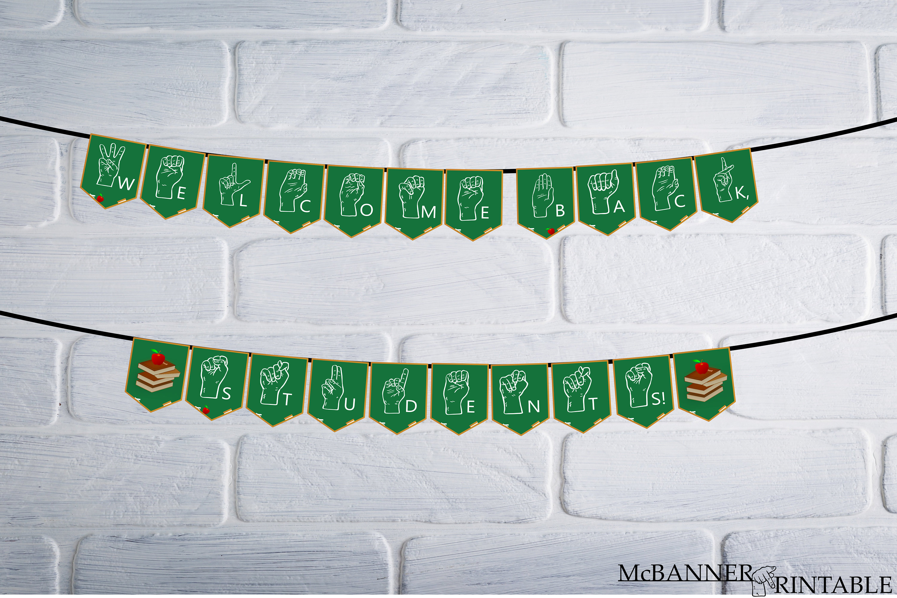ASL Welcome Back Students Banner, Classroom Decor (PDF) - Etsy