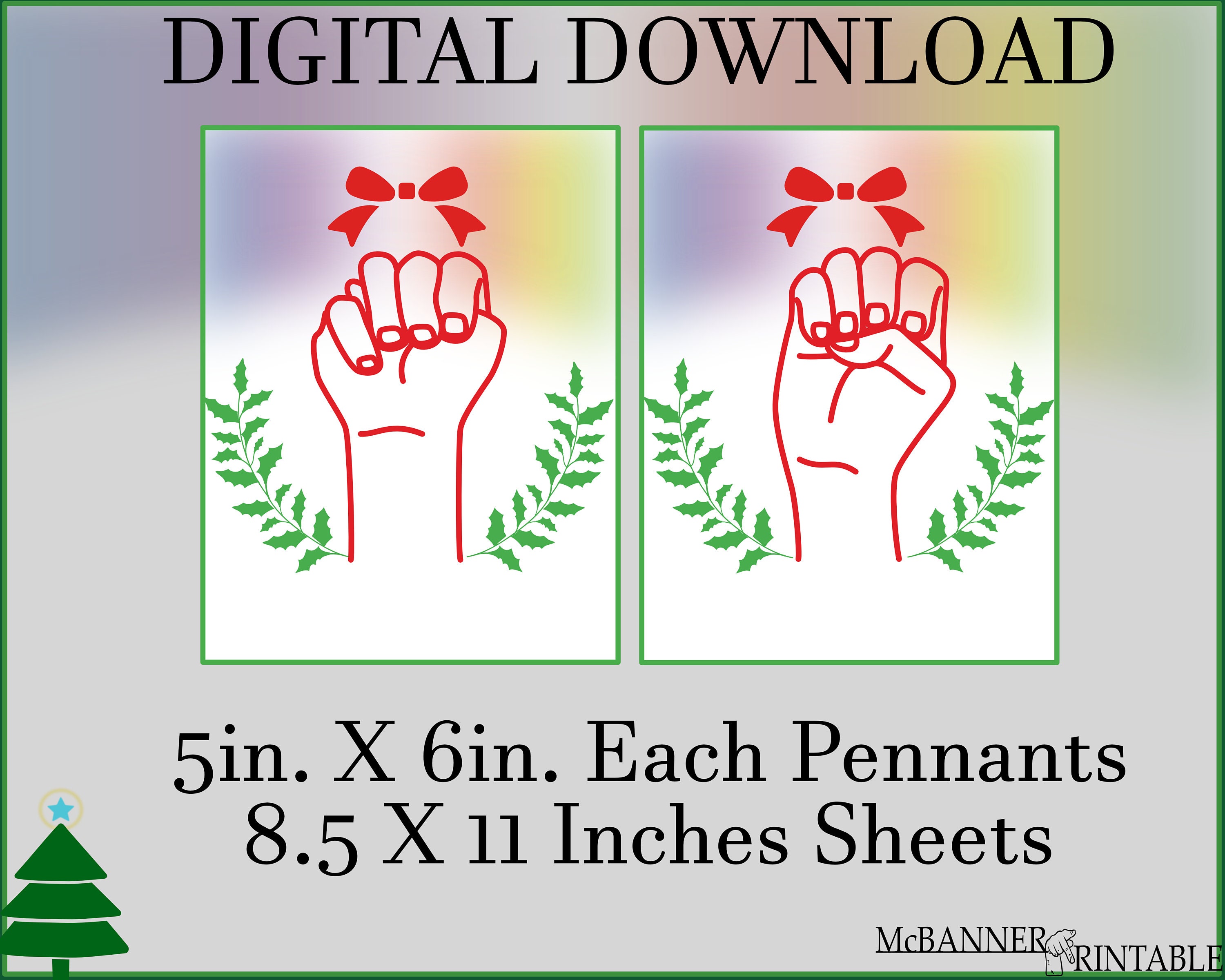 ASL Merry Christmas Printable Banner (PDF) - Etsy