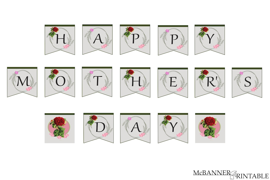 Happy Mother's Day Cute Mothers Day Banner Mother's Day Party ...