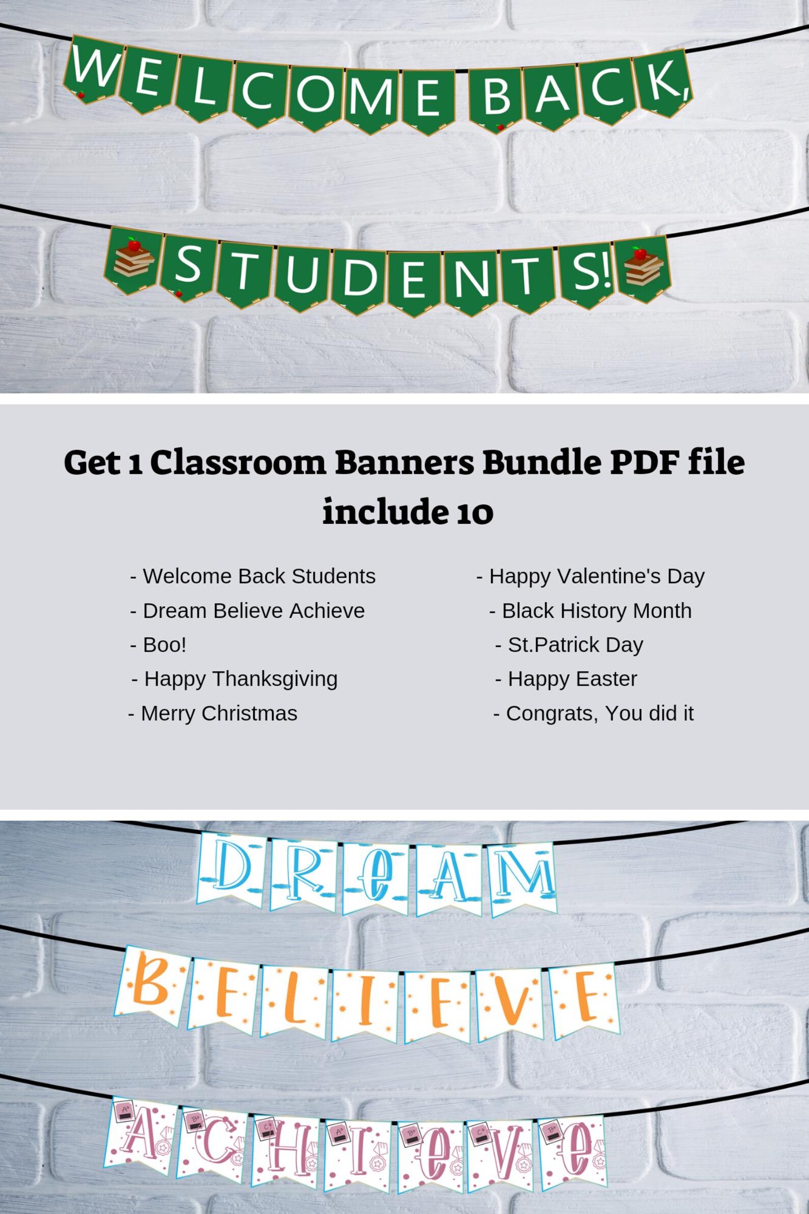 Classroom Banners Bundle | Classroom Decor Printable | Homeschool Decor ...
