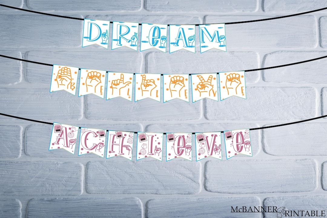 ASL Dream Believe Achieve | Motivational Quotes | Teacher Sign ...