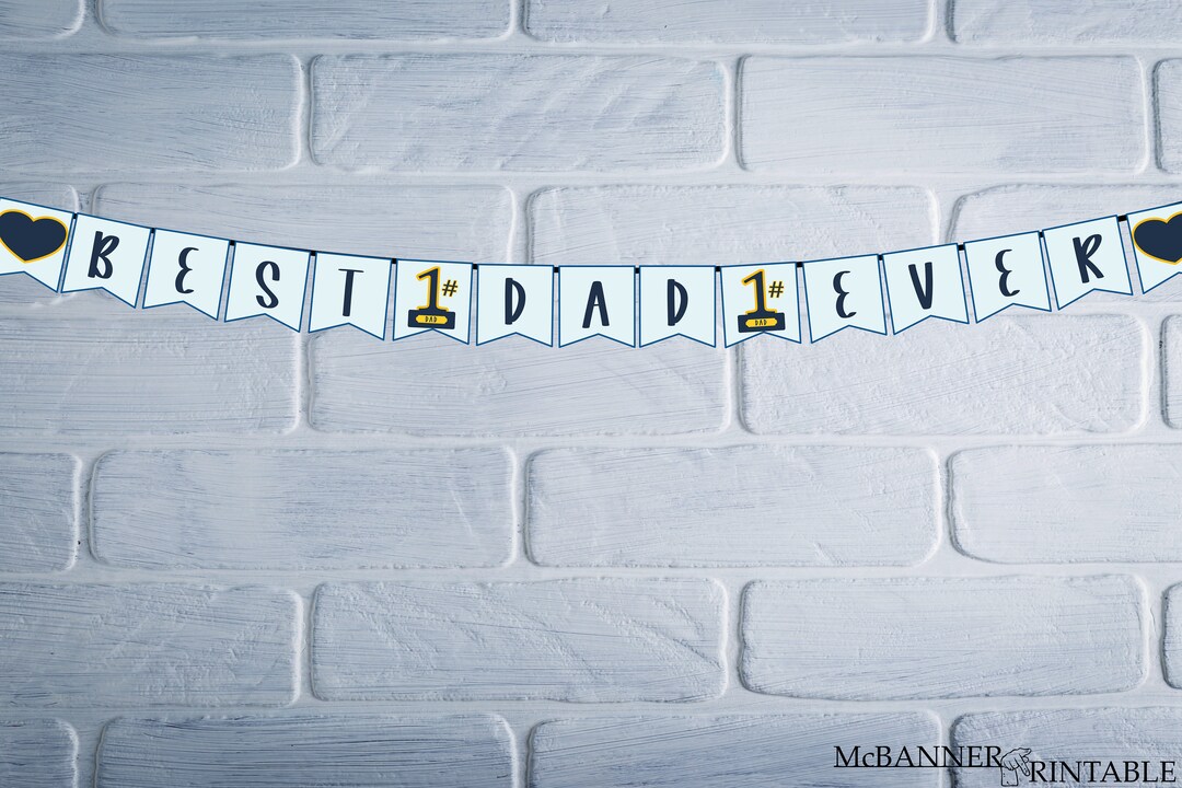 Number One Dad Banner, Father's Day Party Decor (PDF Download) - Etsy