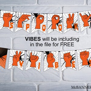 American Sign Language Spooky Printable Banner Halloween Banner ...