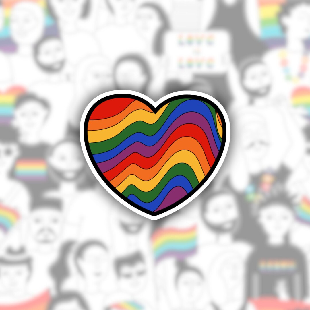 Retro Rainbow Pride Sticker LGBTQ Stickers Pride Rainbow - Etsy