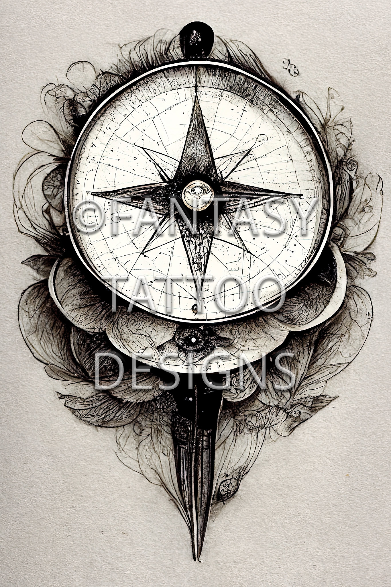 Pirate Compass Drawing