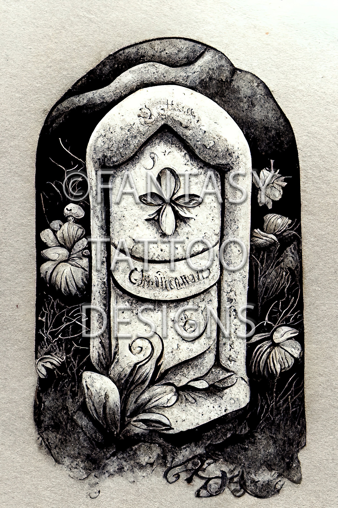 Gravestone Drawing Realistic