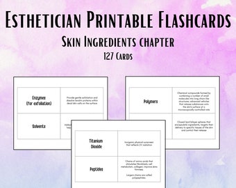 21 Skin Analysis Flashcards, Printable Flashcards, Esthetics Flashcards ...