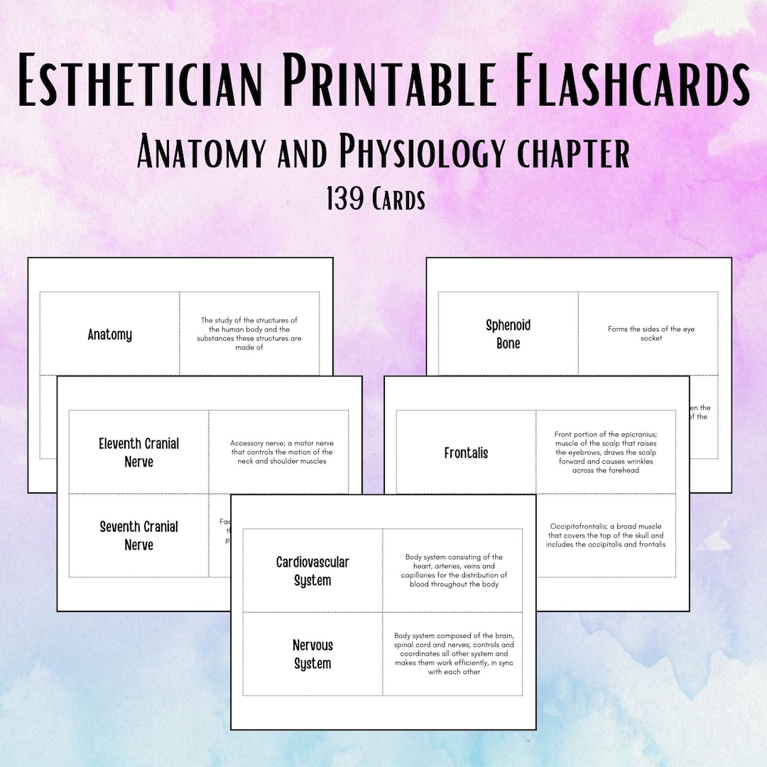 139 Anatomy & Physiology Flashcards, Esthetic Flashcards, Esthetician ...