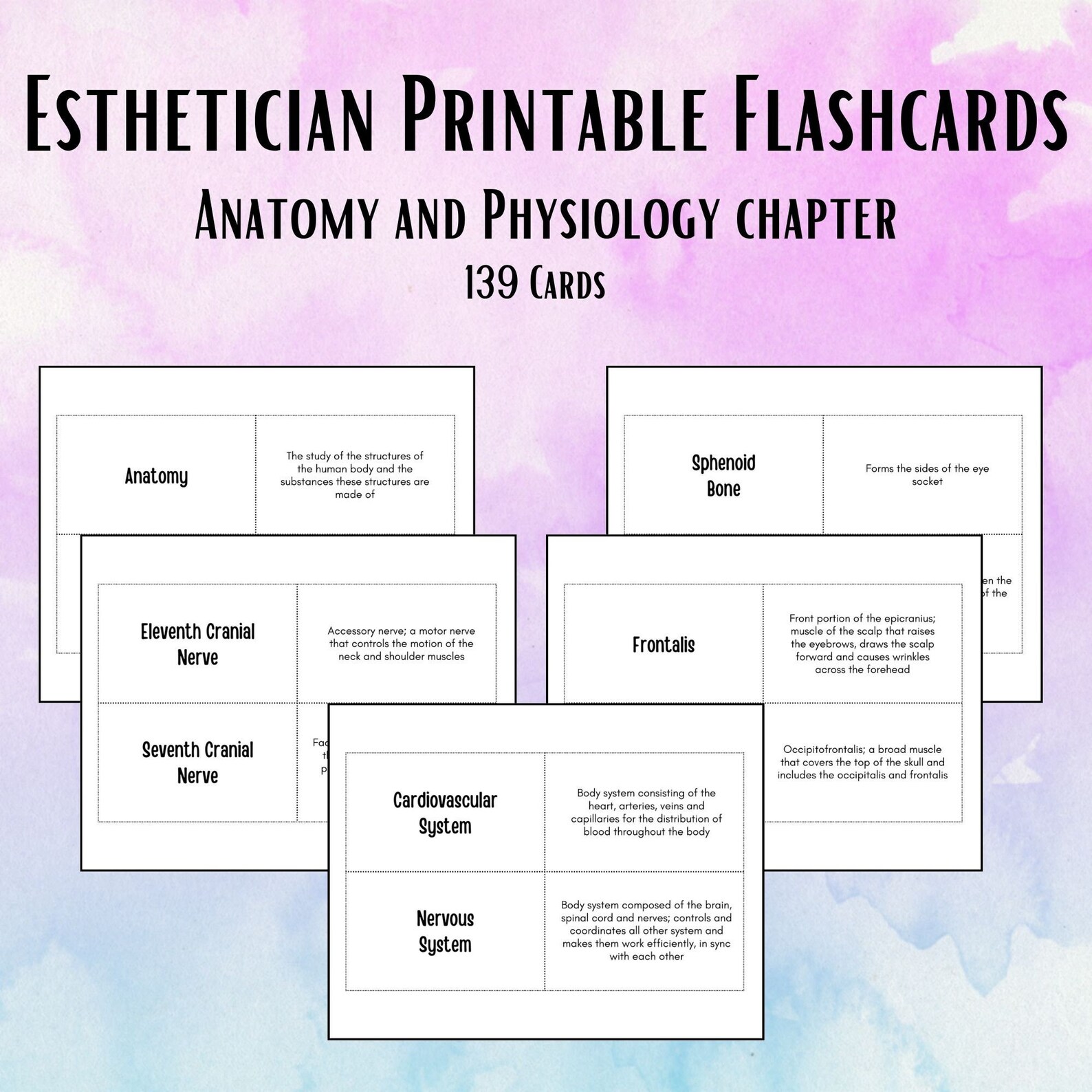 139 Anatomy & Physiology Flashcards, Esthetic Flashcards, Esthetician ...