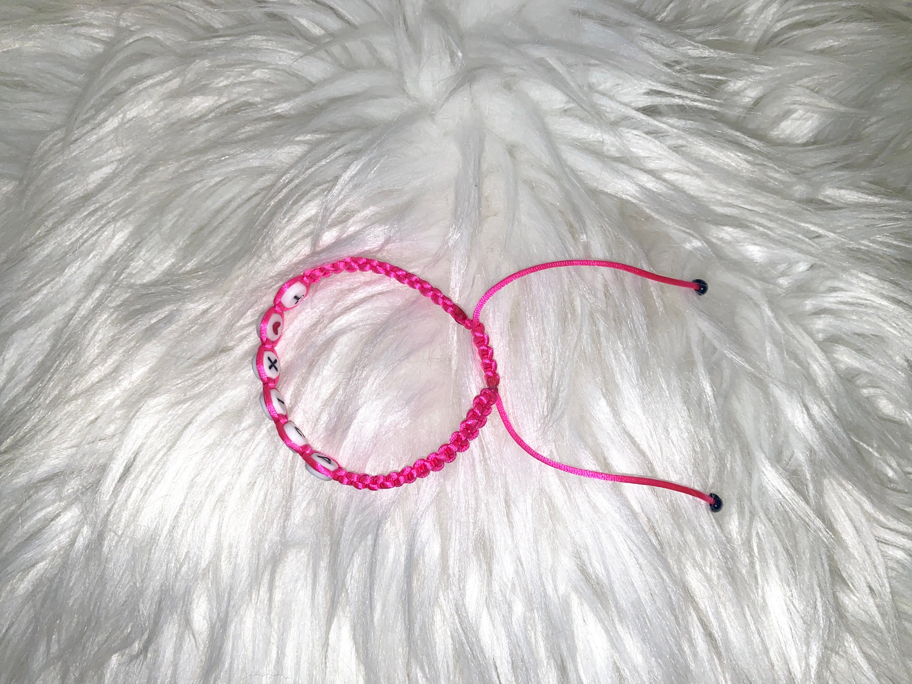 TOXICA Bracelet , Hot Pink String Bracelet, Pulcera Hilo, Friendship ...