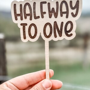 Halfway to One Caketopper Halfway to One Girl Wooden Cake Topper Baby ...