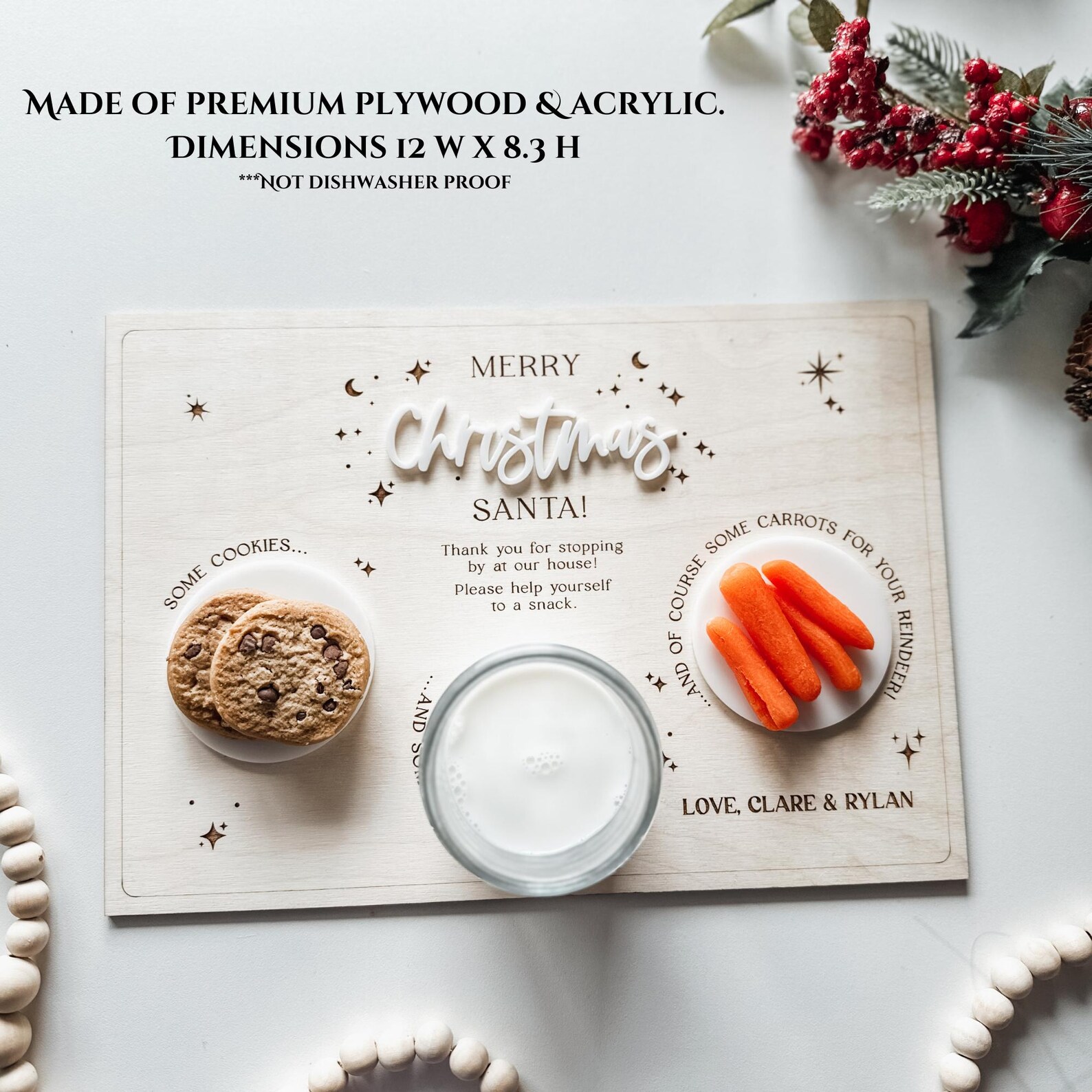 Personalized Santa Cookie Tray for Santa Snack Board Treats for Santa ...