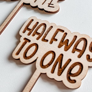 Halfway to One Caketopper Halfway to One Girl Wooden Cake Topper Baby ...