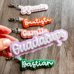 Personalized Backpack Keychain Name Tag 3D Acrylic Printed Diaper Bag ...