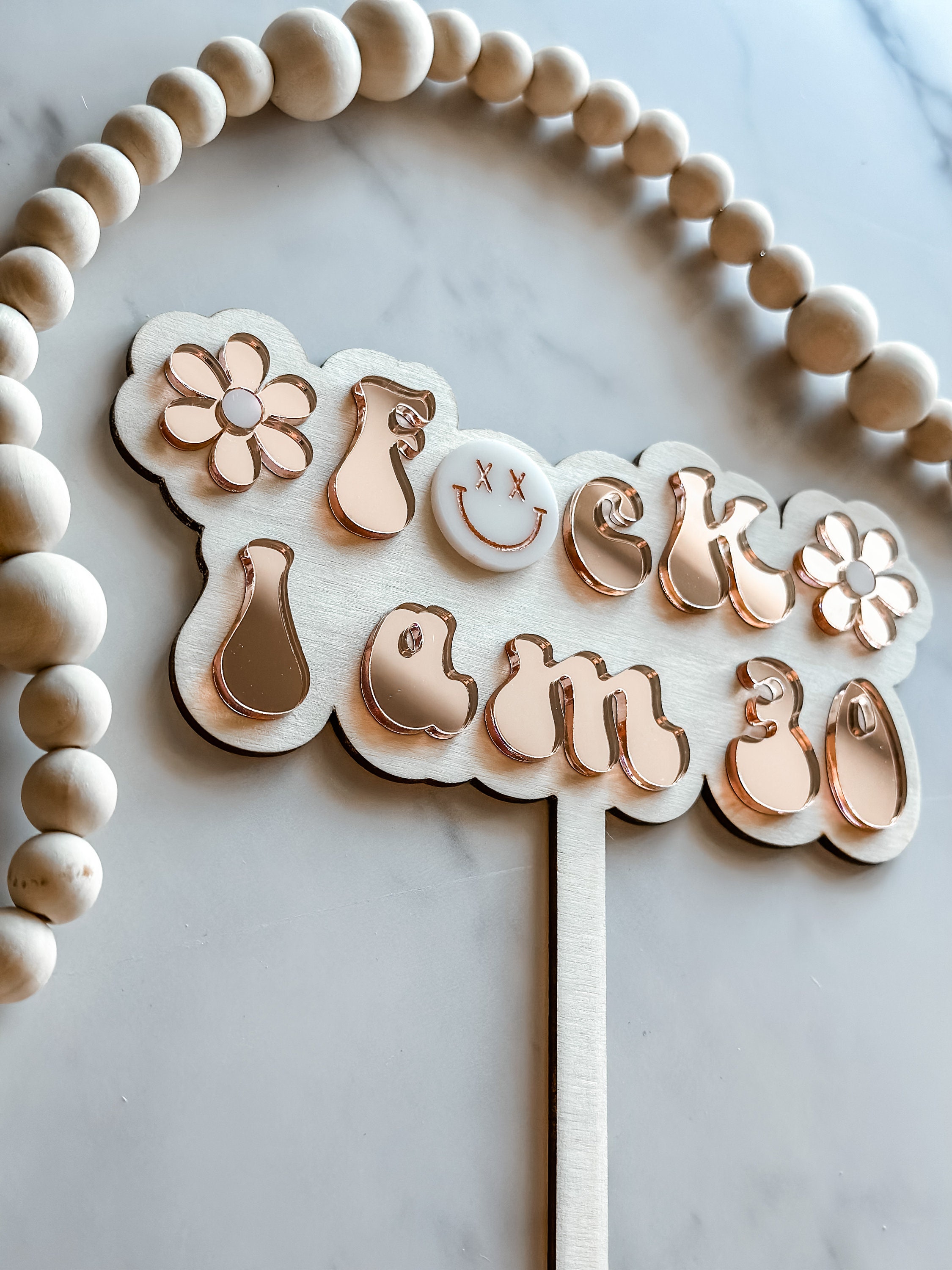 Rose Gold 30th Birthday Cake Topper Rose Gold Birthday - Etsy