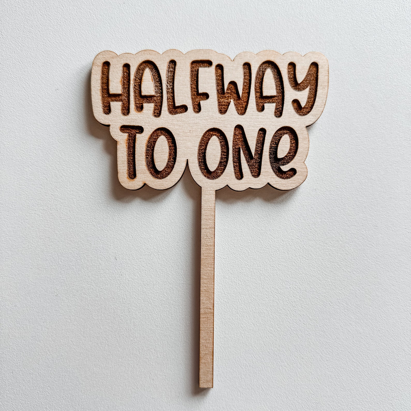 Halfway to One Caketopper Halfway to One Girl Wooden Cake Topper Baby ...